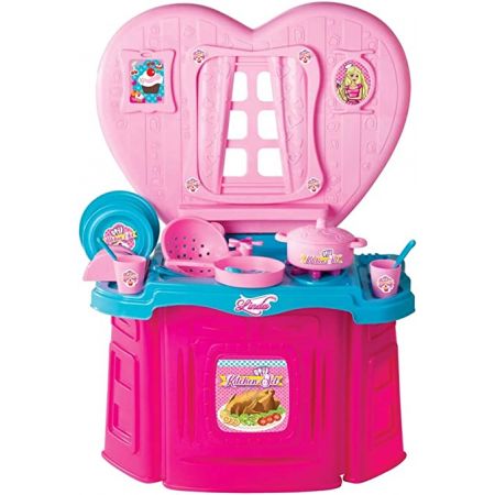 Furkan Toys Linda Heart Kitchen Set - 18 Pcs - Makhsoom