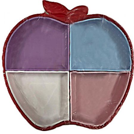 Divided Plastic Apple Plate - Red - Makhsoom