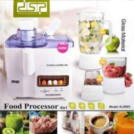 DSP KJ3053 4 in 1 Glass Food Processor 650 W - Makhsoom