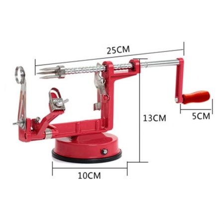 Thinkkitchen 3 in 1 Apple Slinky Peeler Corer Slicer Machine Red - Makhsoom