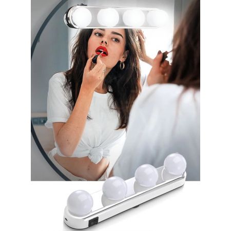 4 Led Bulbs Make Up Light Super Bright Portable Battery Powered - Makhsoom