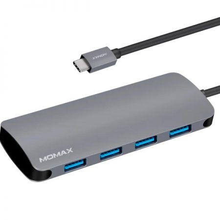 Momax One Link 5-in-1 Type-C Hub - Grey - Makhsoom