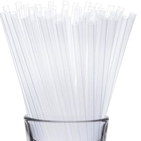 Set Of Transparent Plastic Straight Straws 60 Pcs - Transparent - Makhsoom