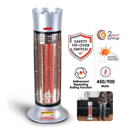 Sanford Japan,Instant Heat Graphite Tower Heater - 900 W - Makhsoom