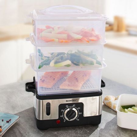 Silvercrest 3-Tier Cuisseur Vapeur 10 L 950 W - Makhsoom