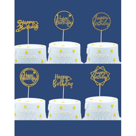 Birthday Cake Topper Assorted 1 Pc - Makhsoom