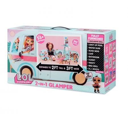 Lol Surprise! 2-in-1 Glamper Fashion Camper with 55+ Surprises, Multi 6 ...