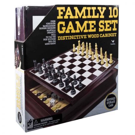 Cardinal 10 in 1 Game Set With Wood Box 6+ Years - Makhsoom
