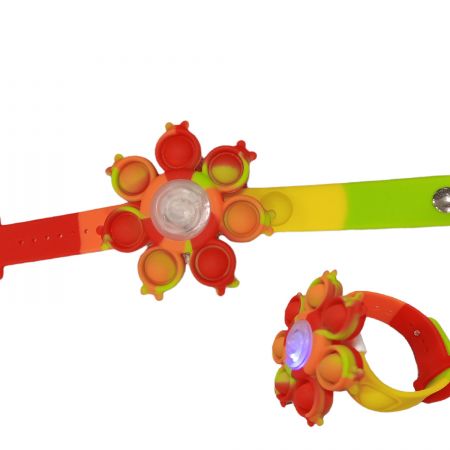 Mascube Pop It Watch Spinner With Light 3+ Years - Orange - Makhsoom