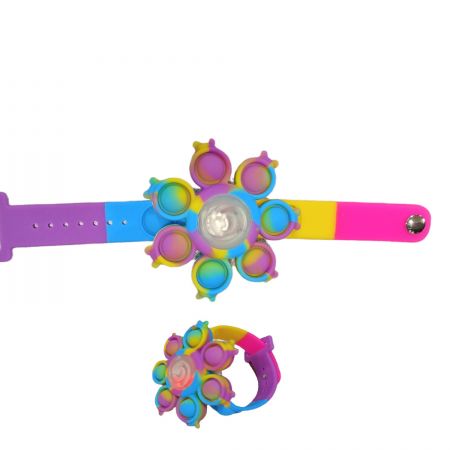 Mascube Pop It Watch Spinner With Light 3+ Years - Orange - Makhsoom