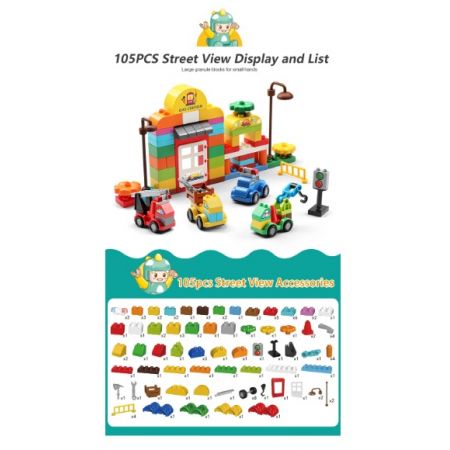 Feelo Gas Station Building Blocks 105 Pcs - 3+ Years - Makhsoom