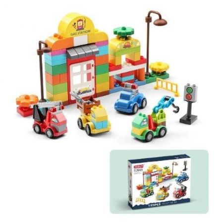 Feelo Gas Station Building Blocks 105 Pcs - 3+ Years - Makhsoom