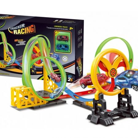 Tracker Racing Set 360 Degrees Rotation Loops Car Track 3+ Years - Makhsoom