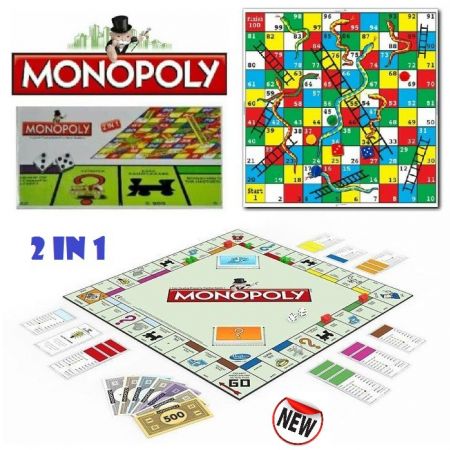 Monopoly, 2 In 1, Snake Game 5+ Years - Makhsoom