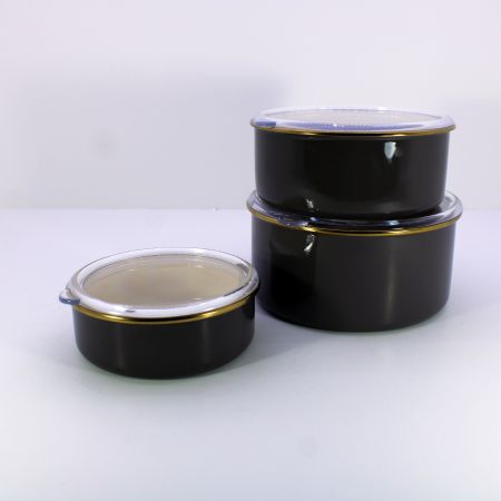 Bonera Set of Enamel Storage Pot 6 Pcs - Grey - Makhsoom