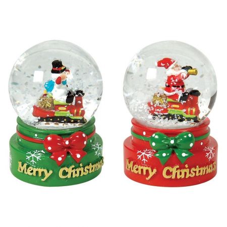 Out Of The Blue Polyresin Snow Globe 4cm Christmas Figures With Ribbon ...