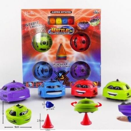 Battle Gyro Friction Spinner Cars Set Of 4 3+ Years - Makhsoom
