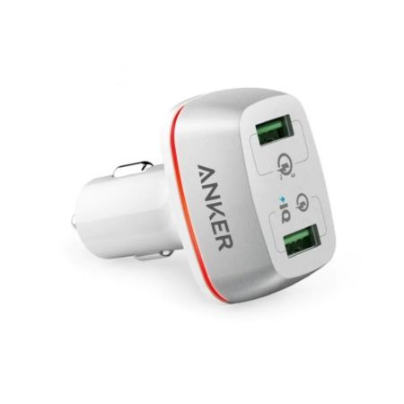 Anker PowerDrive plus 2 with Quick Charger 3.0 USB Car Charger - White ...