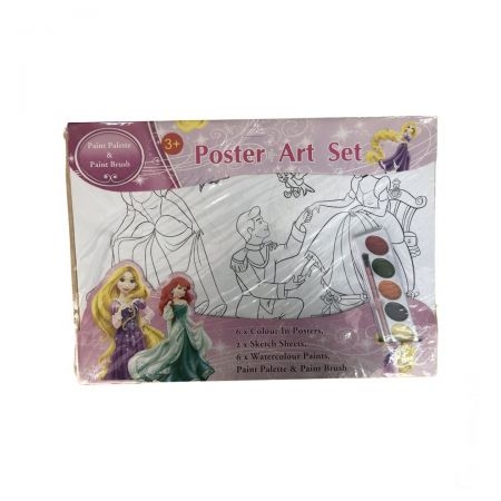 Disney Princess Art Set Coloring Poster - Makhsoom