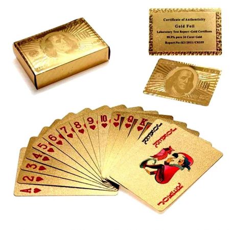 Set of Waterproof Luxury Gold Card Game & Magic Playing Card - 54 Pcs ...