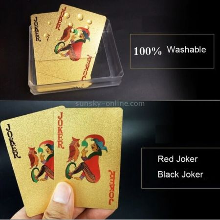 Set of Waterproof Luxury Gold Card Game & Magic Playing Card - 54 Pcs ...