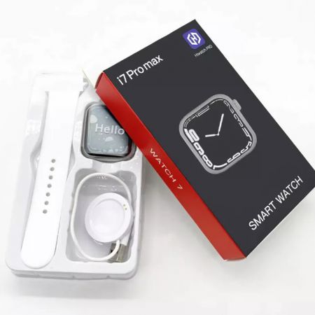 I7 Pro Max Smart Watch Series 7 - 44 x 38 x 11 mm - White - Makhsoom