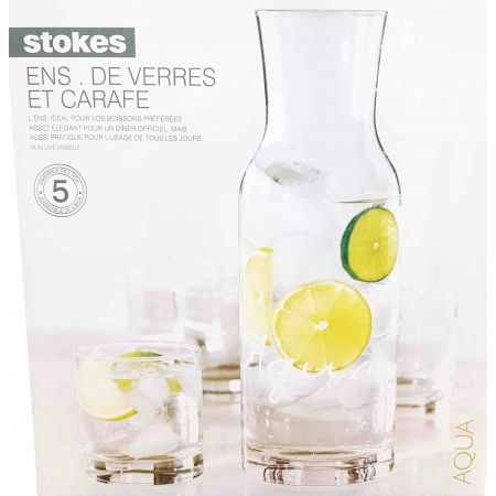Stokes Set of Aqua Pitcher And Glasses - 5 pcs - Makhsoom