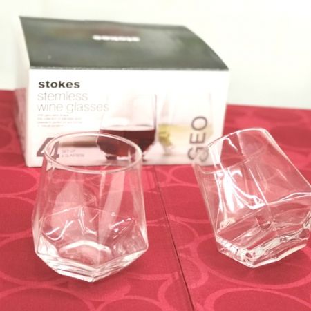 Stokes Set of Geo Stemless Wine Glass - 4 Pcs - Makhsoom