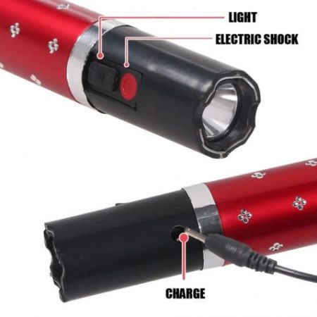 Safety Stun Gun Portable Electric Shock With Led Flashlight Emergency ...