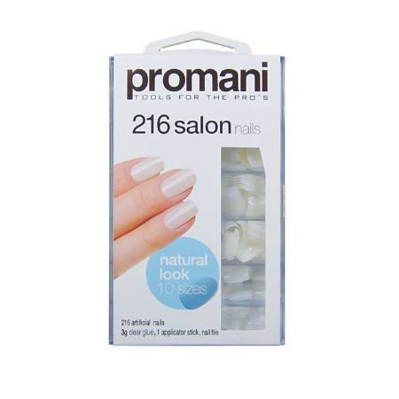 Promani 216 Salon Nails With Glue, 1 Applicator Stick And Nail File PR ...