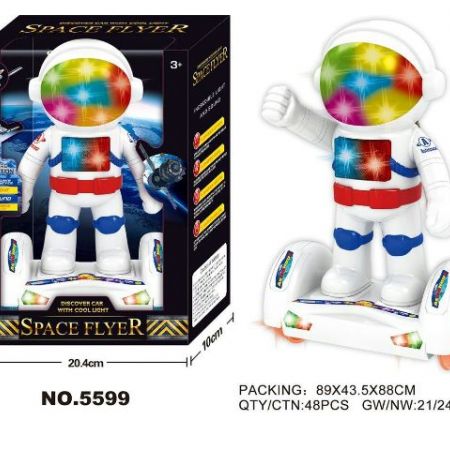 Space Flyer Robot Toy on Hover Board With 3D Lights And Music - 26 x 20 ...