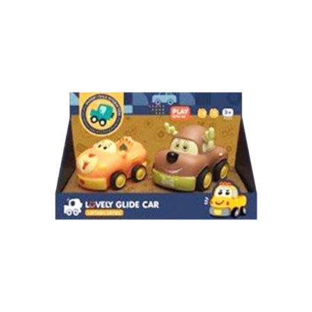 Mini Lovely Glide Car 2 Pcs 1+ Years - Orange Brown - Makhsoom