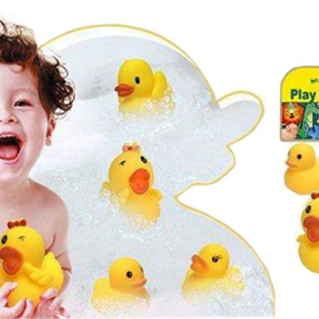 Rubber Floating Duck Bath Toys 5 Pcs 1+ Years - Makhsoom