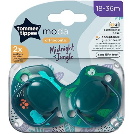 Tommee Tippee Set of Moda Soother 2 Pcs 18-36 Months - Green - Makhsoom