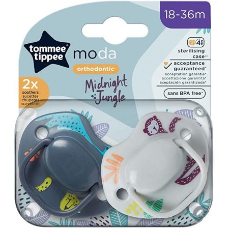 Tommee Tippee Set of Moda Soother 2 Pcs 18-36 Months - Green - Makhsoom