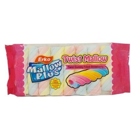 Erko Twist Mallow Small Flat Bag Fat Free Pack Of 48 Pcs 63 g - Makhsoom