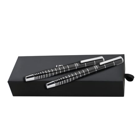 Ungaro Set Striped Foutain Pen & Rollerball Pen For Him - 211 x 73 x 38 ...