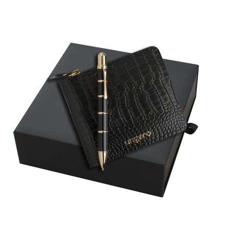 Ungaro Set Black & Gold Jesolo Gold Ballpoint Pen & Black Sora Money ...