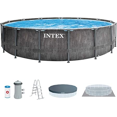 Intex Prism GREYWOOD Premium Pool Set With Filter Pump, Safety Ladder ...
