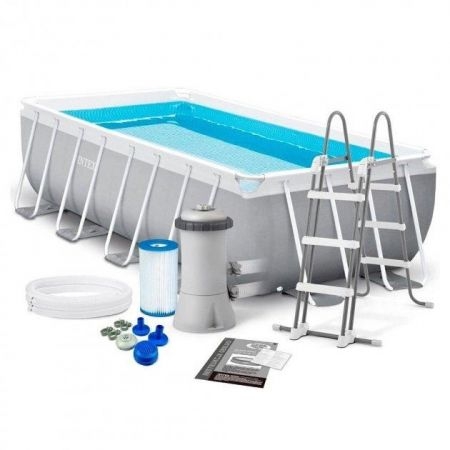 Intex Prism Frame Rect Pool Set With Ladder & Filter Pump 3.00 x 1.75 x ...