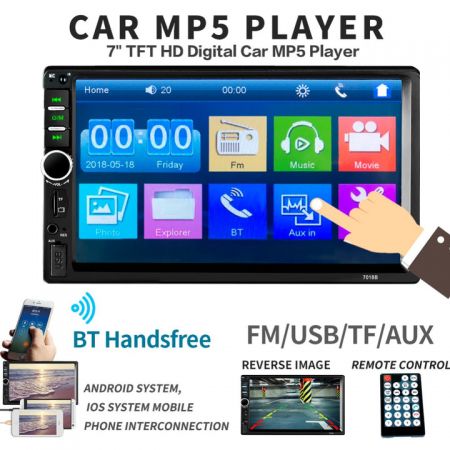 Double Din Hd Car Radio Stereo Player With Digital Touchscreen 7018B ...