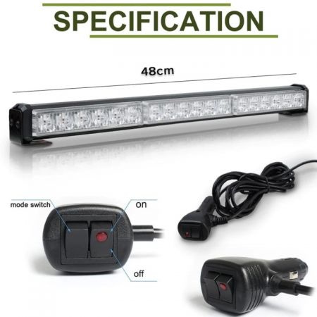 Car Police Led Bar Light Blue, Red Wireless Traffic Advisor Emergency ...