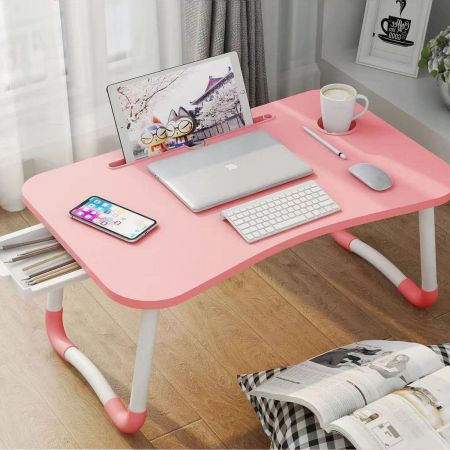 Mascube Laptop Table Stand For Bed & Sofa Wood For Bed Pink #Cptb07-03 ...