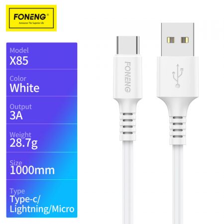 Foneng Model X85 3A Quick Charge Data Cable 1 M - Type C - Makhsoom