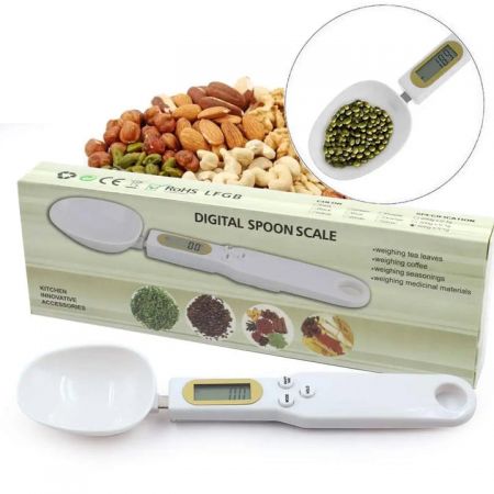 LCD Display Digital Kitchen Measuring Spoon Scale - Yellow - Makhsoom