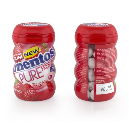 Mentos Set Of 6 Jars Gum Pure Fresh Strawberry 50 Drops - Makhsoom