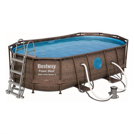 Bestway Power Steel Oval Pool - 427 x 250 x 100 cm - Makhsoom