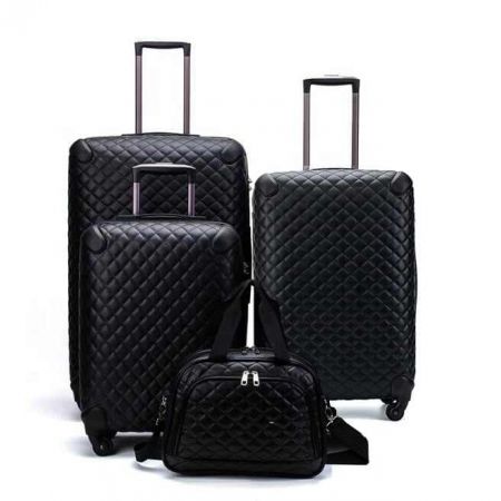 SwissBrand Set of Leather and Expandable Travel Bags Suitcase Hard ...