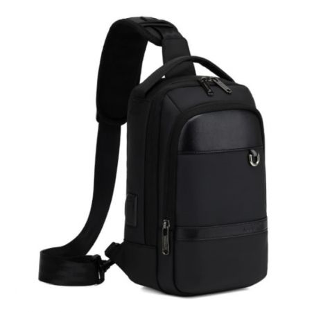 Coolbell Sling Bag Chest Bag, Water Resistant, College Student Black ...
