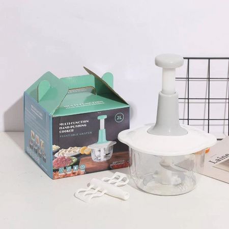 Hand Food Processor Pushing Vegetable Cooker Manual Multi-Use - 2L ...
